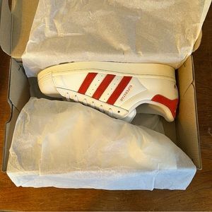 adidas | Shoes | Adidas Womens Superstar Red Heart Shoes | Poshmark